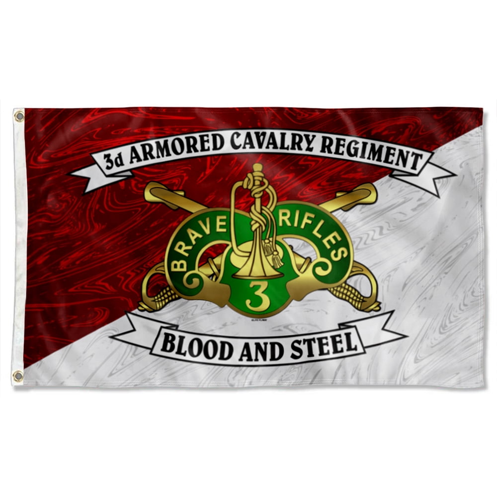 Cayyon 3rd Acr Blood&steel Flag 3x5Feet Military Banner with 2 Brass ...