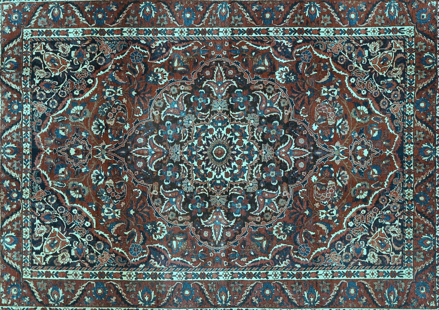 Ahgly Company Indoor Rectangle Persian Light Blue Traditional Area Rugs ...