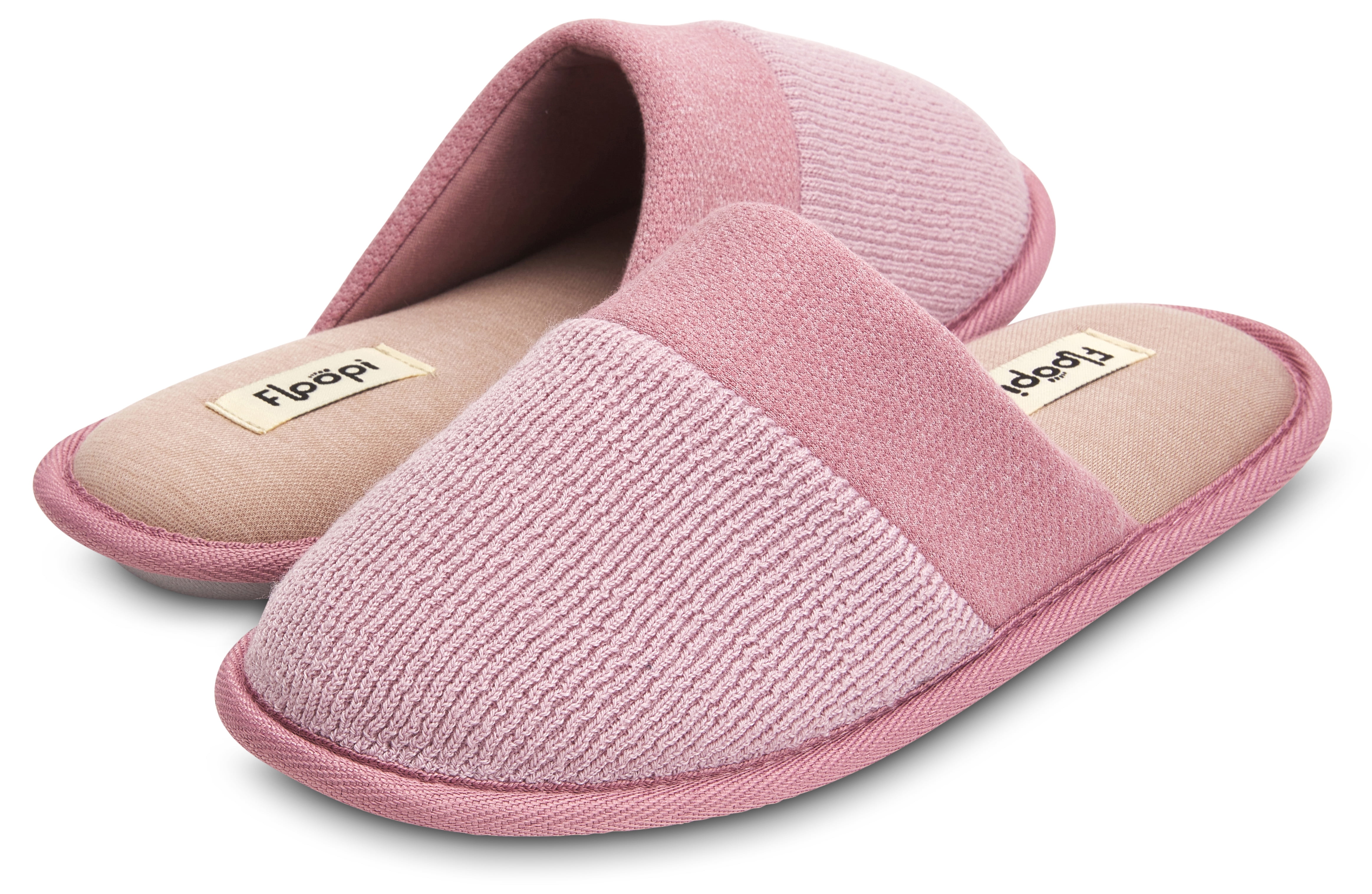Floopi Women's Soft Knit Closed Toe Slipper W/Terry Insole & Linen ...