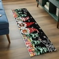 Black Red Christmas 2'x6' Runner Rug, Gnomes Xmas Tree Snowflake Gifts ...