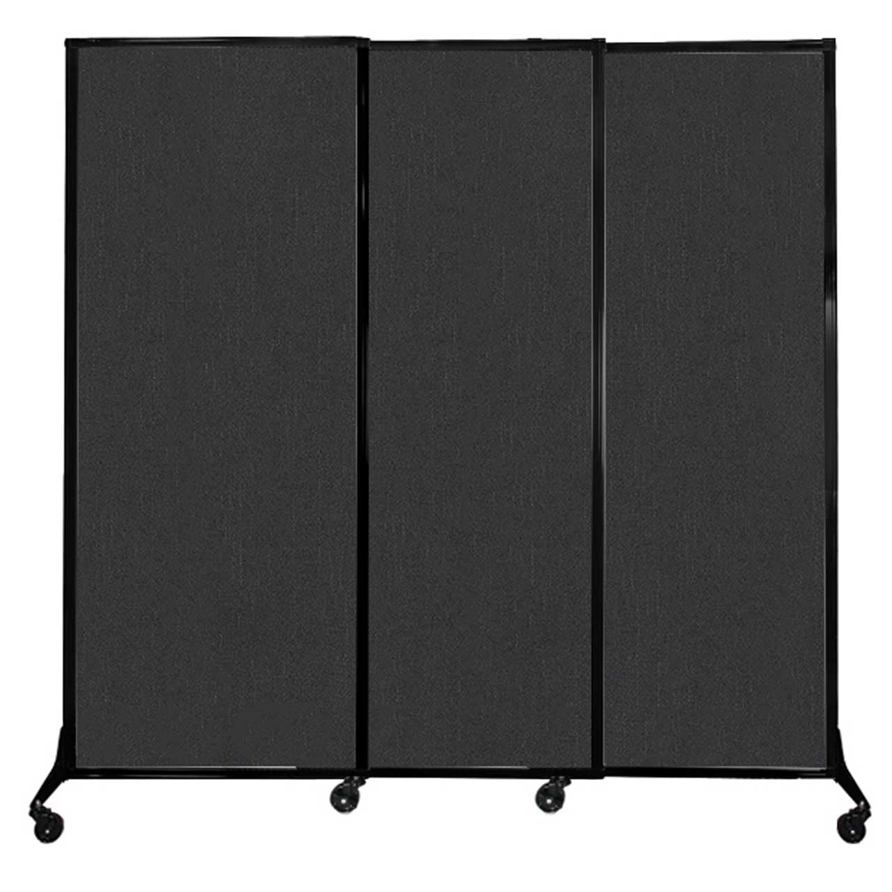 Versare QuickWall Sliding Portable Partition | Black Frame | 7' x 6'8 ...