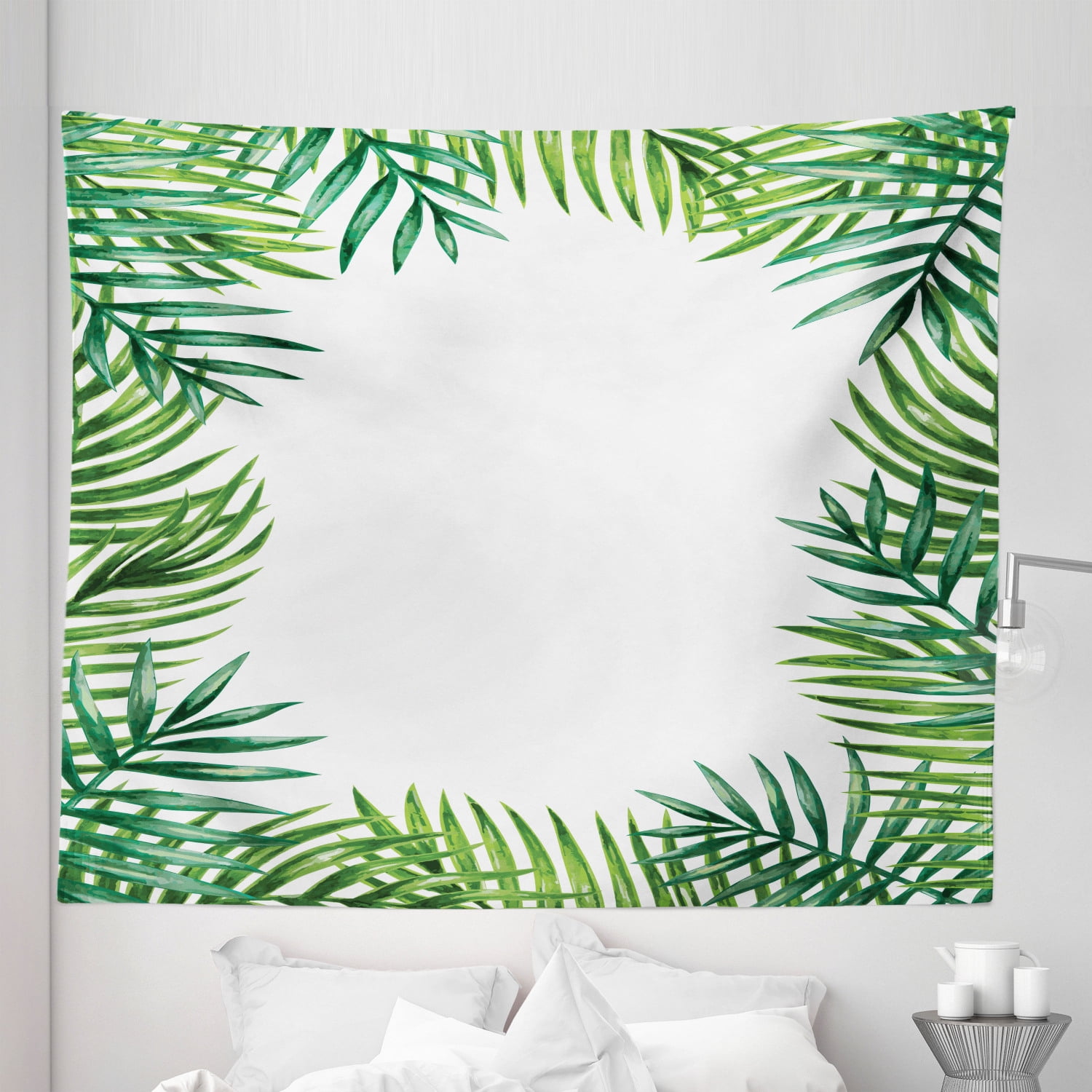 Green Leaf Tapestry, Frame with Fresh Leaves Botanical Natural Art ...