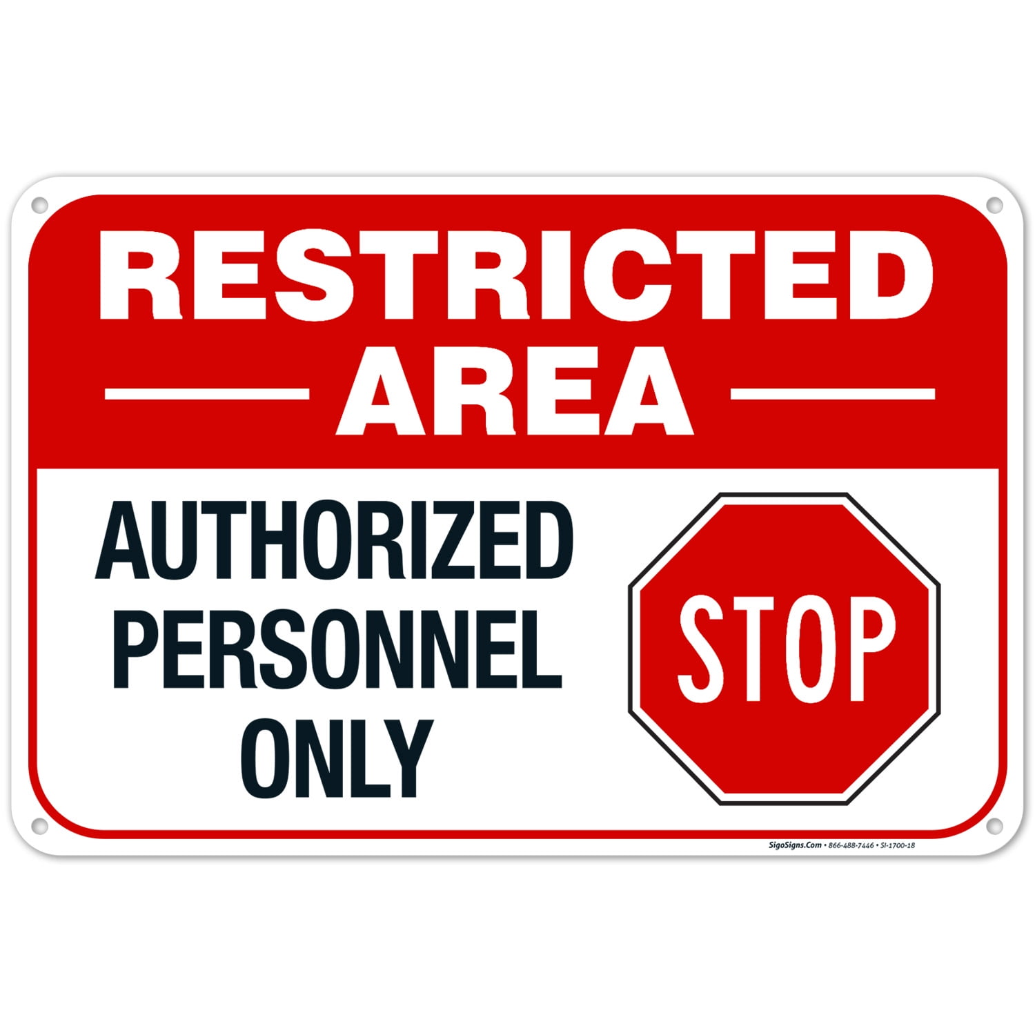 Restricted Area Authorized Personnel Only Stop Sign, - Walmart.com