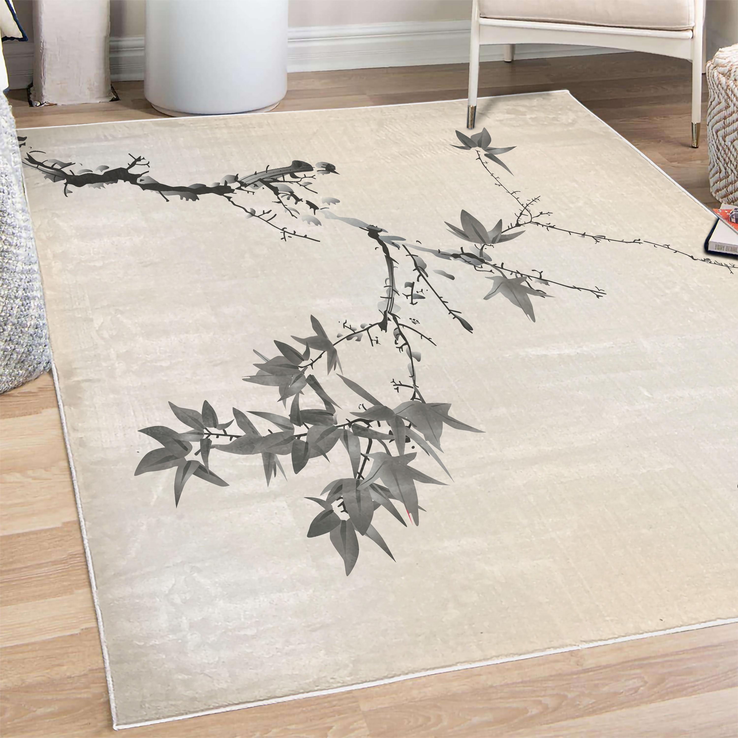 Japanese Decorative Rug, Cherry Blossom Sakura Tree Branches Romantic ...