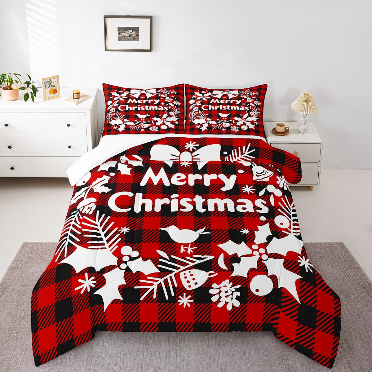 Click here for Erosebridal Merry Christmas Bedding King Comforter... prices