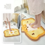Toast Bathroom Rug, Plush Microfiber Non Slip Bath Mat Water Absorbent ...