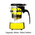 Heat Resistant Clear Glass Teapot Jug W/ Infuser Coffee Herbal PotBest ...
