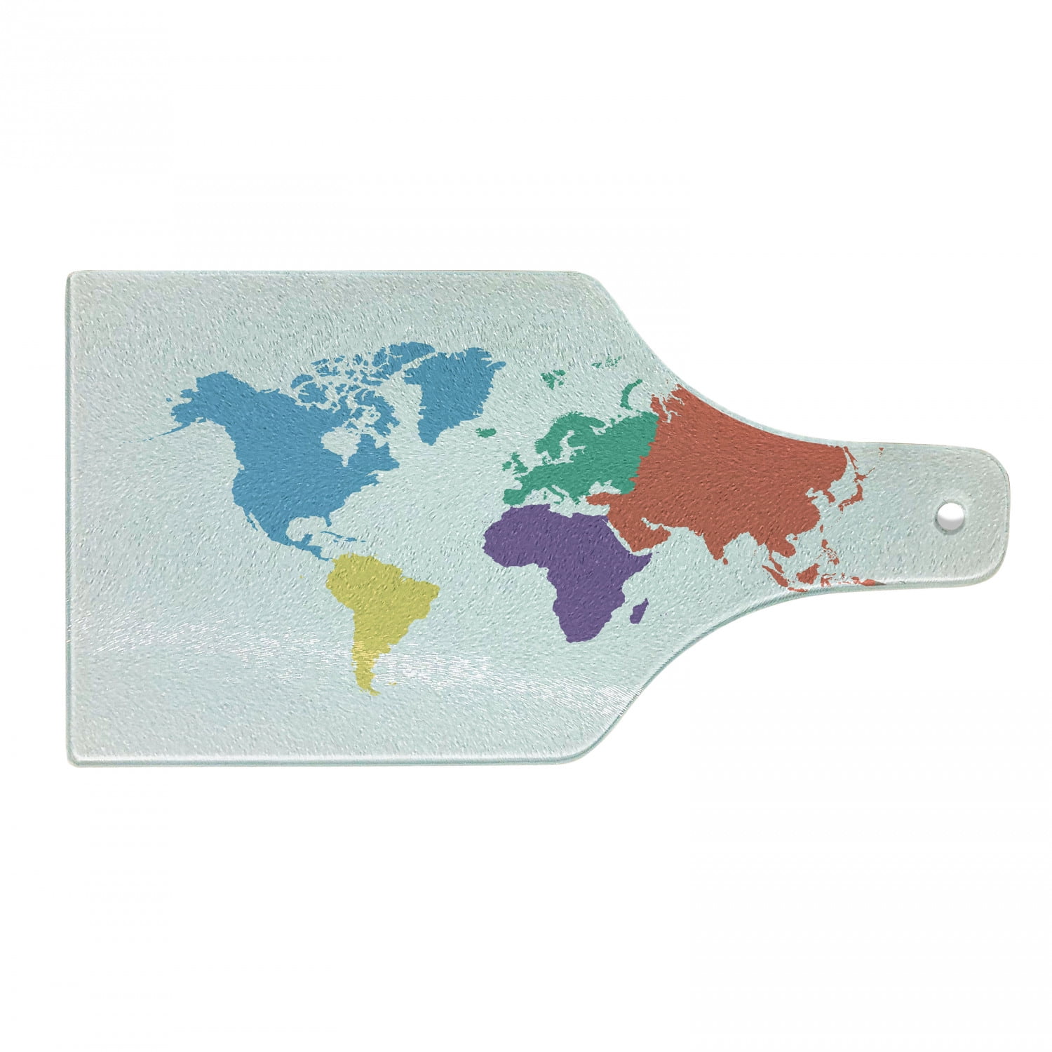 Map Cutting Board, Continents of the World in Different Colors Regions ...