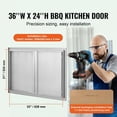 BBQ Access Door 36x24 Inch, Stainless Steel Double Outdoor Kitchen Door ...