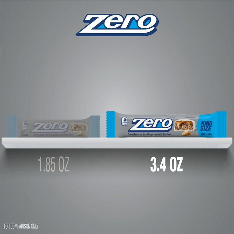 Zero Candy Bar King Size Zero Individually Wrapped King Size White