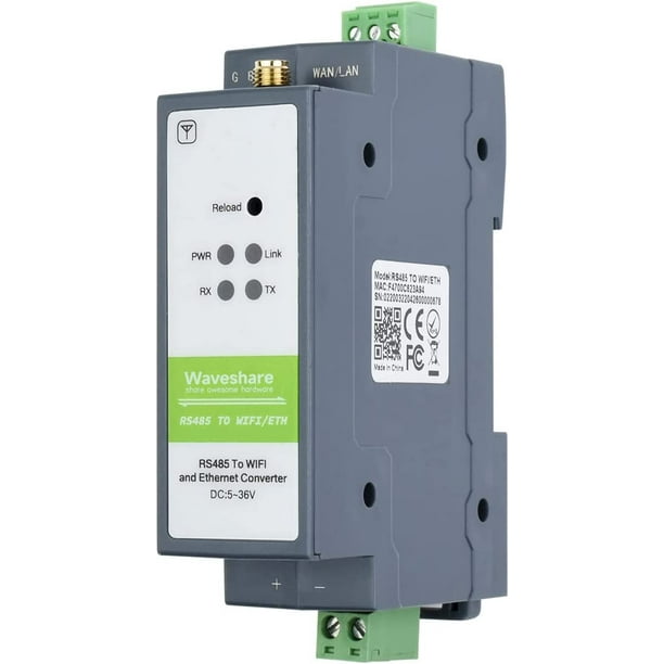 RS485 to WiFi/Ethernet Module Rail-Mount Serial Server Modbus MQTT Gateway - Walmart.ca