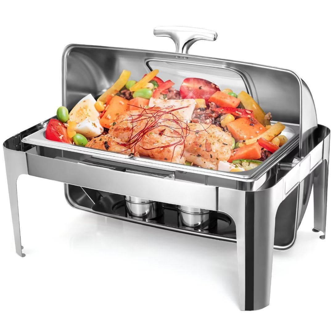 9 Quart Trays Buffet Server Stainless Steel Chafing Dish Buffet Set ...