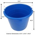 Homz 18 Gal Plastic Open Storage Round Utility Tub with Handles, (2 ...