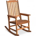 Vineego Outdoor Rocking Chair Solid Acacia Wood High Back, Patio Rocker ...