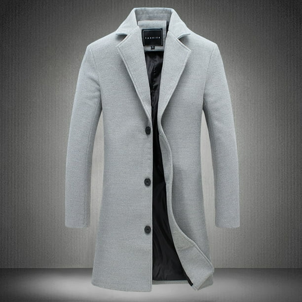 TAIAOJING Mens Single Trench Coat Slim Winter Coat Lapel TAIAOJING Mens Single Trench Coat Slim Winter Coat Lapel