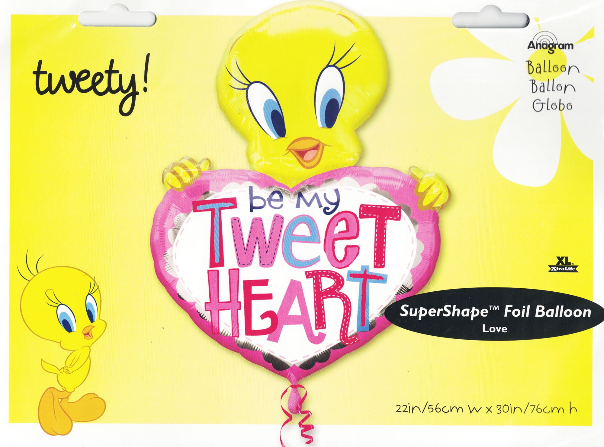Looney Tunes Tweety Bird 'Tweet Heart' Supershape Foil Mylar Balloon ...