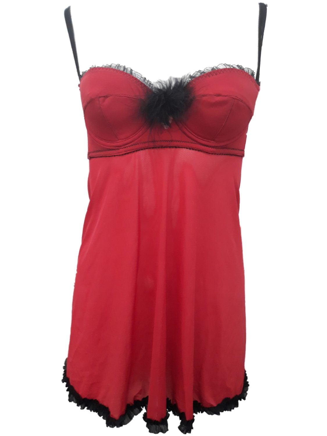 Erica James - Women Red Opaque Chemise Nightie Underwire Nightgown ...