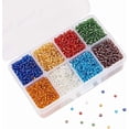 15 Styles Glass Beads Silver Lined Mixed Color 5~12x2mm Hole: 0.5mm ...