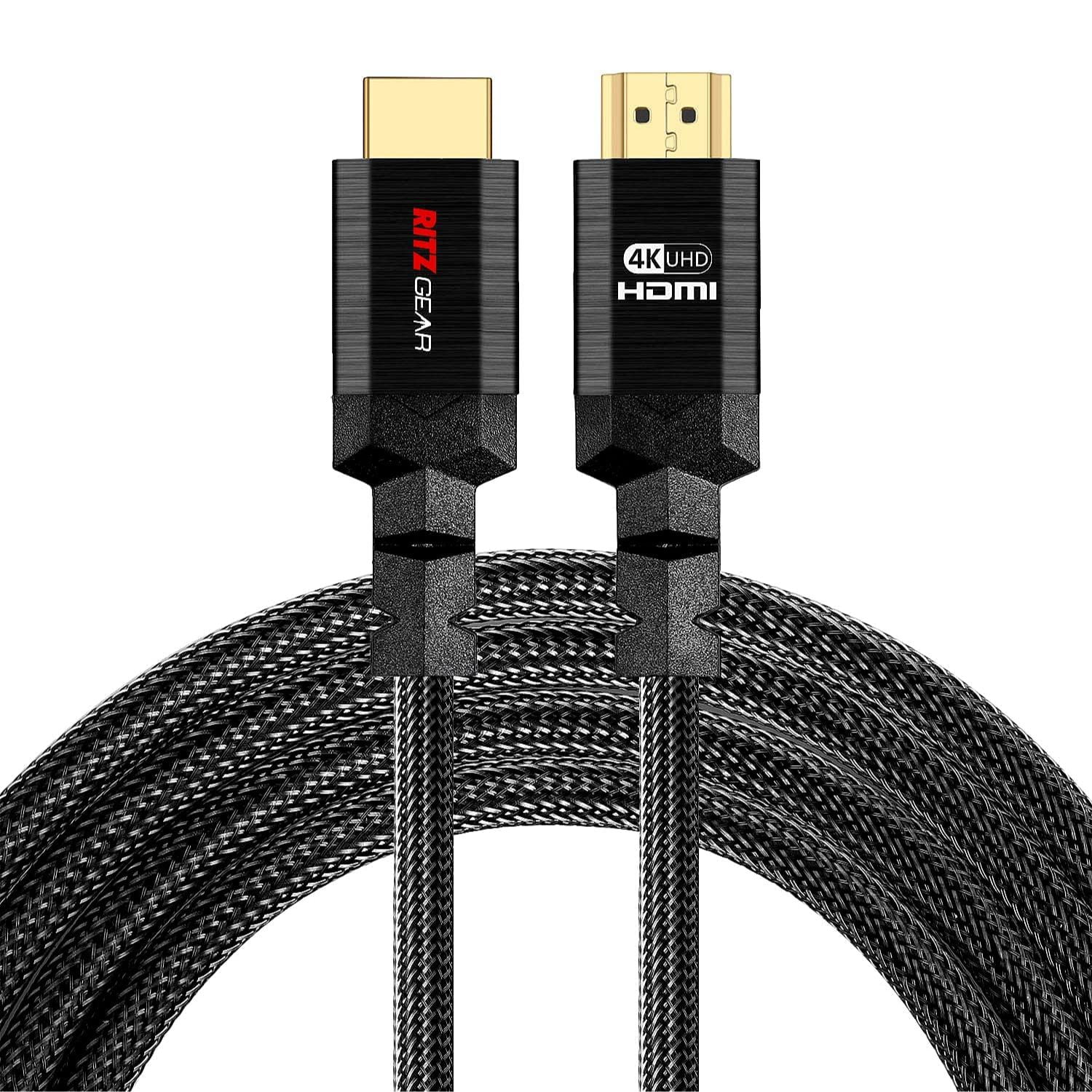 RitzGear 20 ft. 4K HDMI Cable, High Speed 18 Gbps HDMI to HDMI Cable, 2 ...