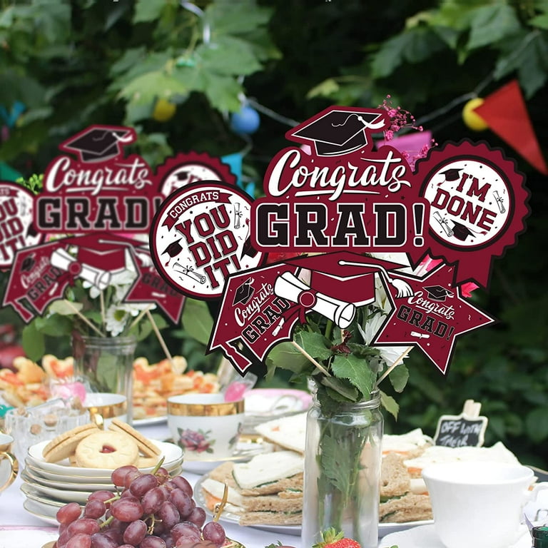 Burgundy Graduation Centerpieces