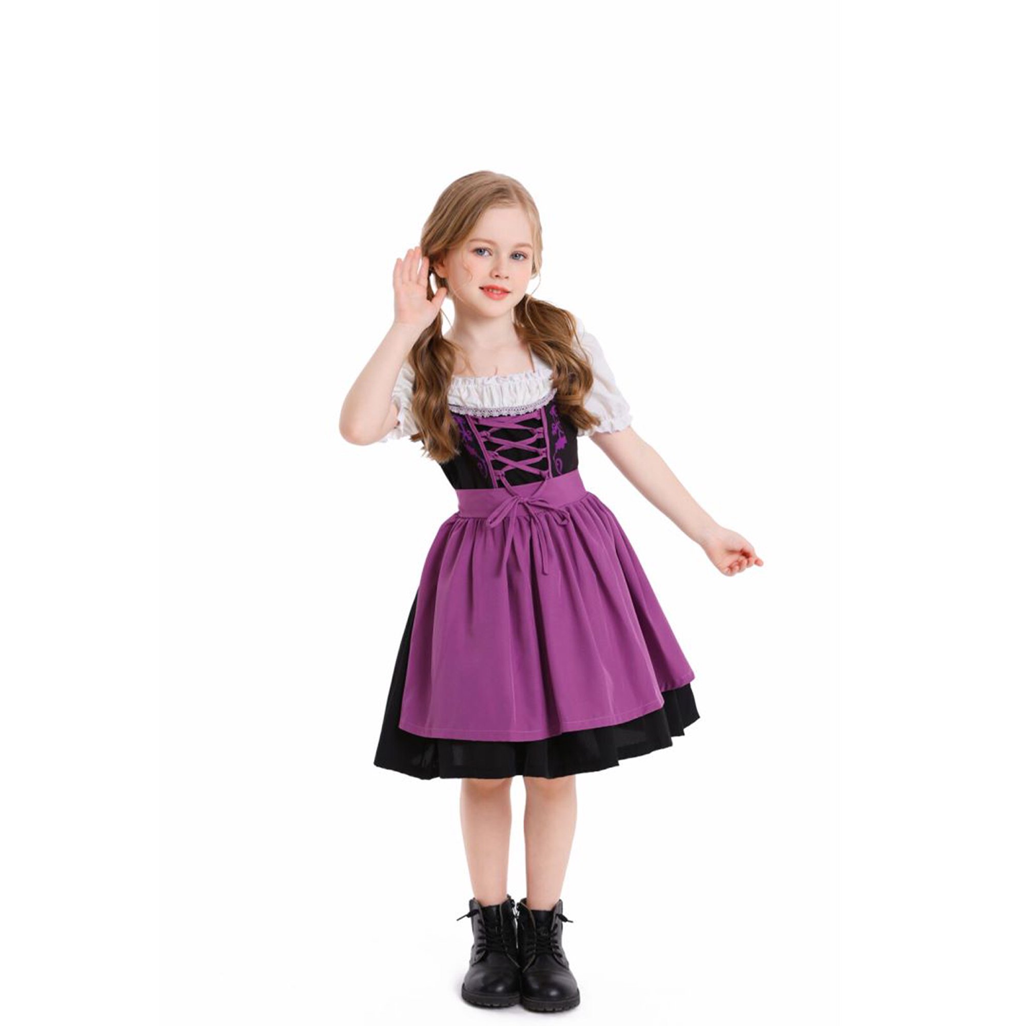 Click here for Sunsiom Girls Dirndl Dresses Puff Sleeve Maid Dres... prices