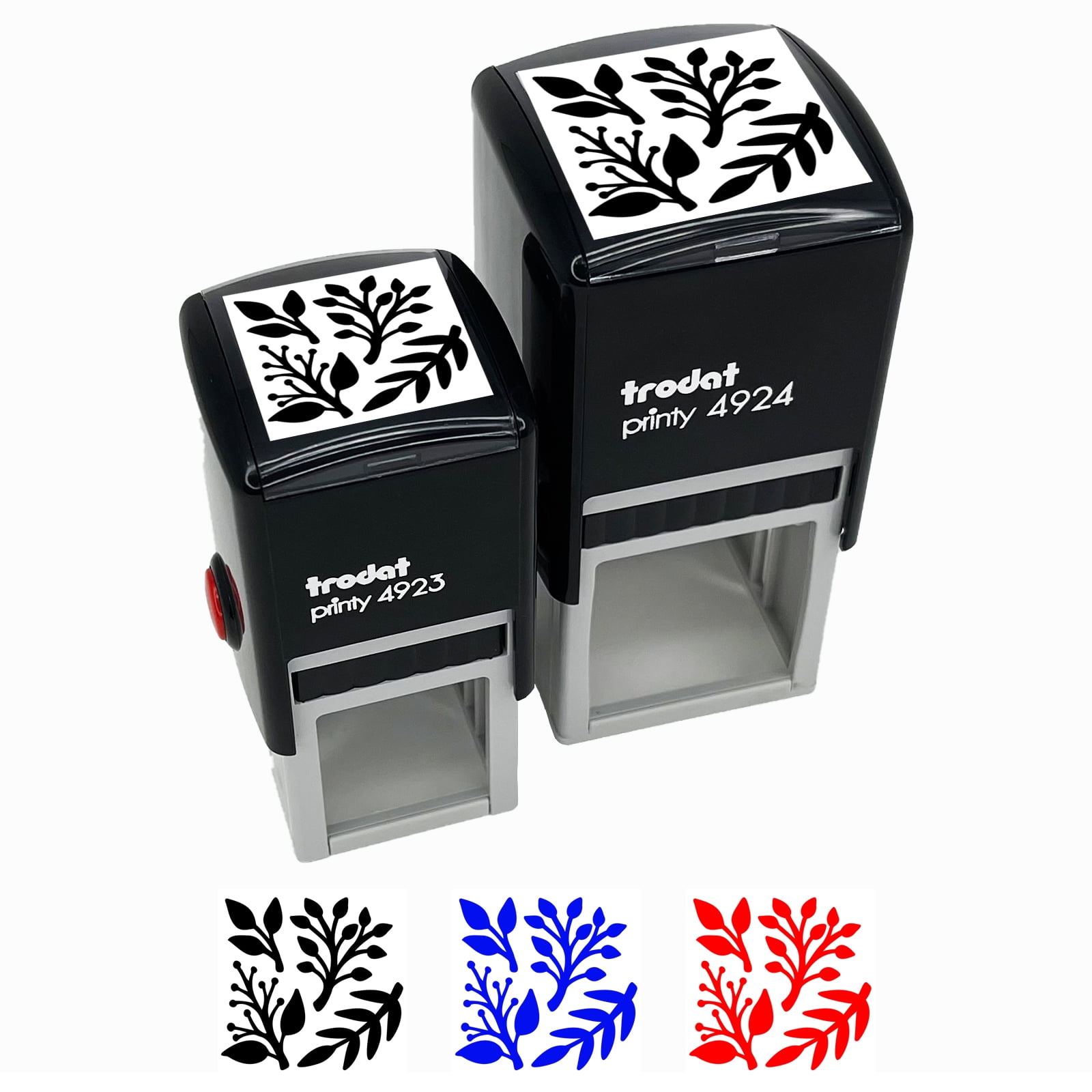 Plant Foliage Leaves Branches Self-Inking Rubber Stamp Ink Stamper ...