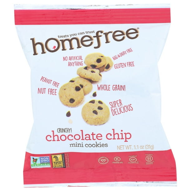 Homefree Mini Cookies, Chocolate Chip, 1.1 Oz. - Walmart.com