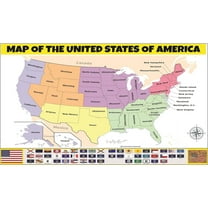 36x60 Map of USA - Laminated Wall Map Poster Print Perfect for ...