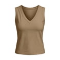 COMVALUE Women's V Neck Cropped Tank Tops Cotton Blend 2026 Summer ...
