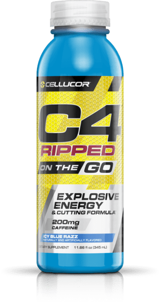 C4 Ripped On The Go Icy Blue Razz 11.66 oz Plastic Bottles - Pack of 12 ...