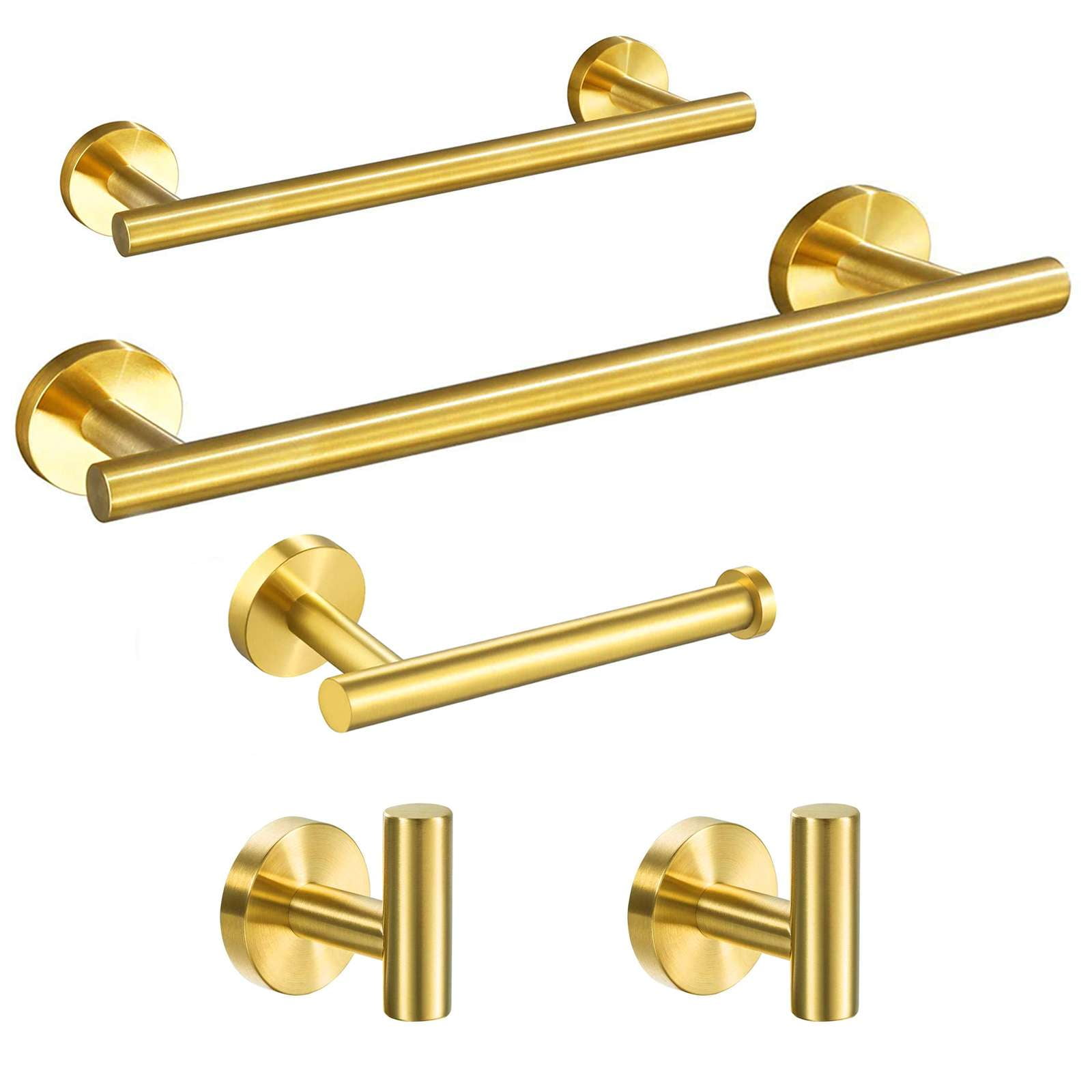 5 Pieces Bathroom Hardware Set 9" + 24" Towel Bar Tissue Paper Roll ...