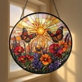 Butterfly Sun Scene Window Decor – Stained Glass Style Art - Walmart.com