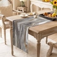Abstract Black Grey Marble Texture Table Runner 70 Inch Long Modern ...