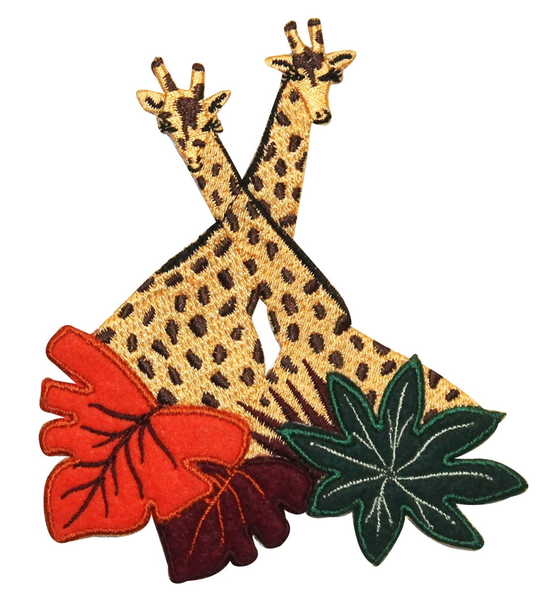 ID 0562 Pair Of Giraffes Patch Mates Love Animals Embroidered Iron On ...