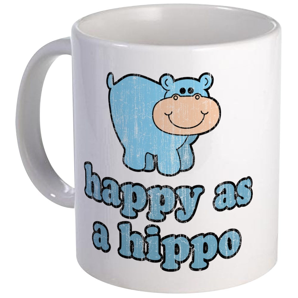 CafePress - Happy As A Hippo Mug - Unique Coffee Mug, Coffee Cup ...