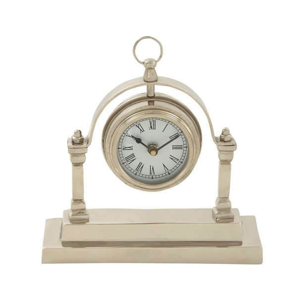 Gleaming Aluminium Table Clock - Walmart.com