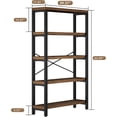 5-Tier 39.37" Wide Heavy Duty Bookshelf, Wood and Metal Bookshelf ...