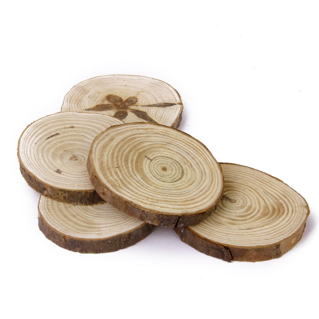 Buy Natural Wood Slices, Round Pinewood Slabs, 2 to 3 inches, Rustic ...