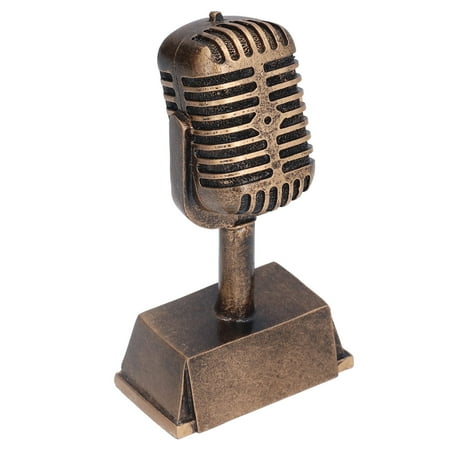 Microphone Ornament, Retro Synthetic Resin Line Decorative Award Trophy ...