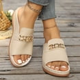 Bkhluea Women Slide Sandals Open Toe Metal Buckle Slip On Shoes for ...
