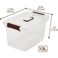 Ezoware Small Locking Plastic Storage Box 11 Quart Clear Stackable