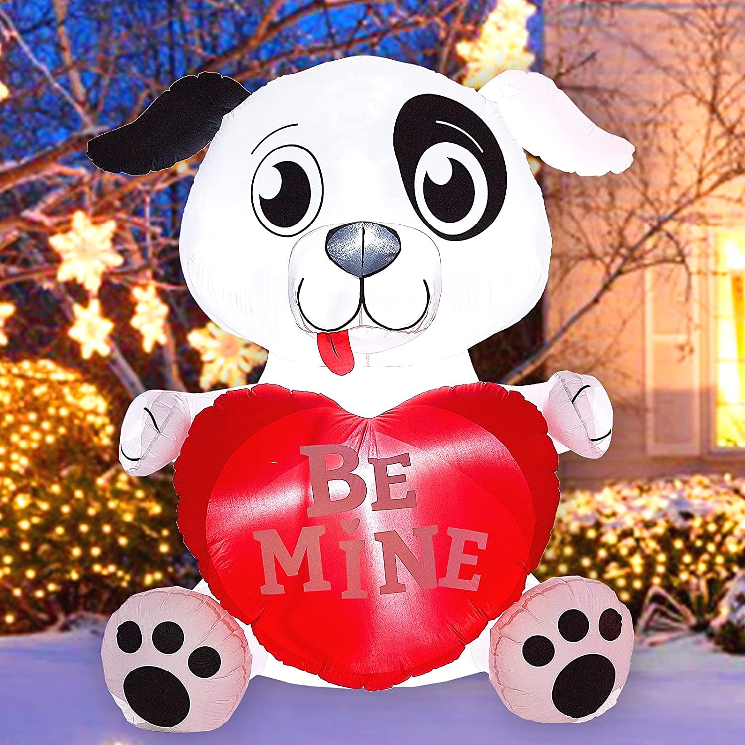 Valentines Decorations 6.2Ft Valentine Inflatables Dog with Heart Cute ...