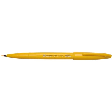 Pentel Fude Touch Sign Pen, Yellow, Felt Pen Like Brush Stroke (SES15C ...