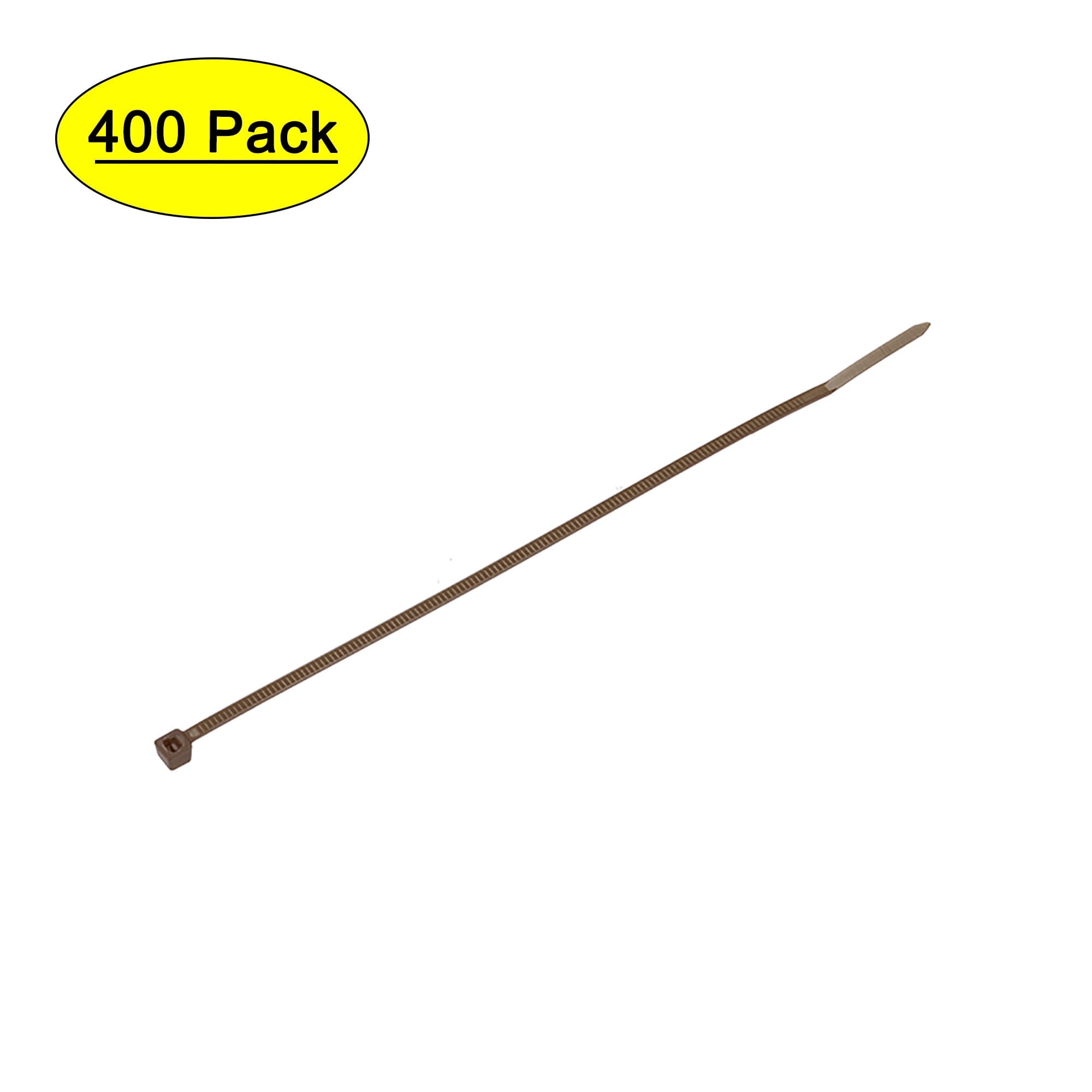 150mm x 2.5mm Brown Cable Zip Ties Self-Locking Nylon Tie Wraps 400 ...