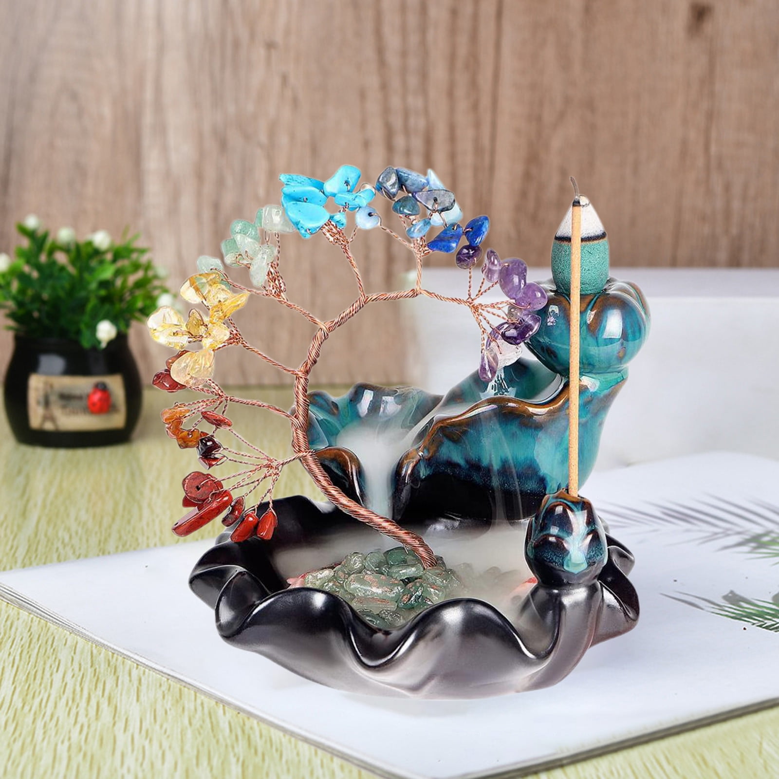 Click here for Clearance! Uscallm Waterfall Incense Burner  Cryst... prices