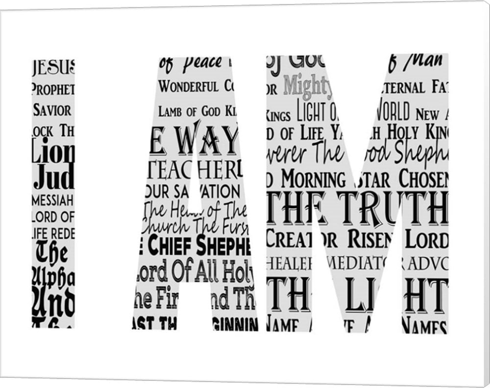 Great Art Now Names of Jesus I AM Silhouette White by Inspire Me Canvas ...