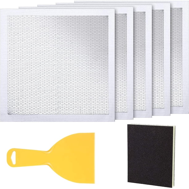 5 Pieces Aluminum Wall Repair Patch Self-Adhesive Mesh Wall Patches 8 x ...