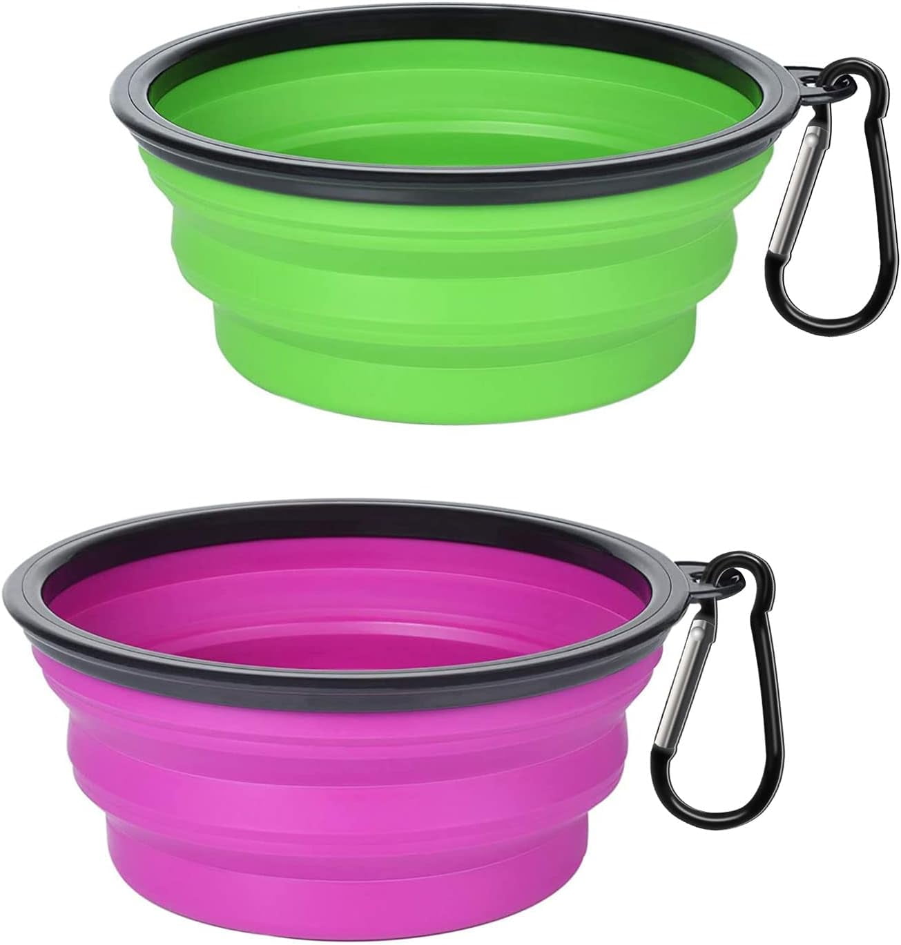 2-Pack Silicone Collapsible Dog Bowls, BPA Free Dishwasher Safe ...