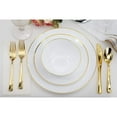 Crown Display 120-Piece White and Gold Disposable Dinnerware Set ...