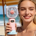 Digital Display Handheld Folding Fan, 3-Speed USB Rechargeable Desktop ...